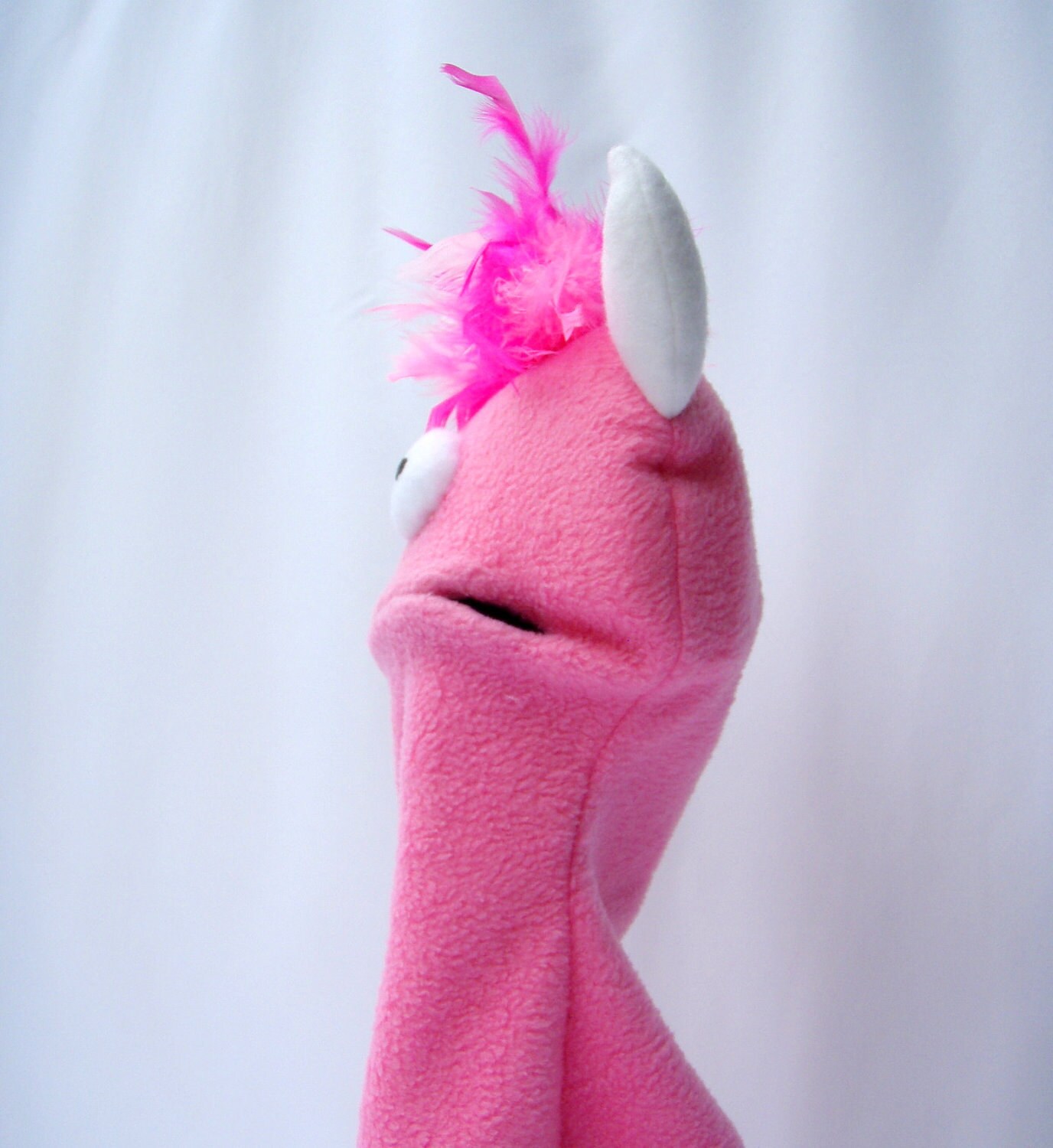 Hand Puppet Pink Monster with Moving Mouth | Etsy