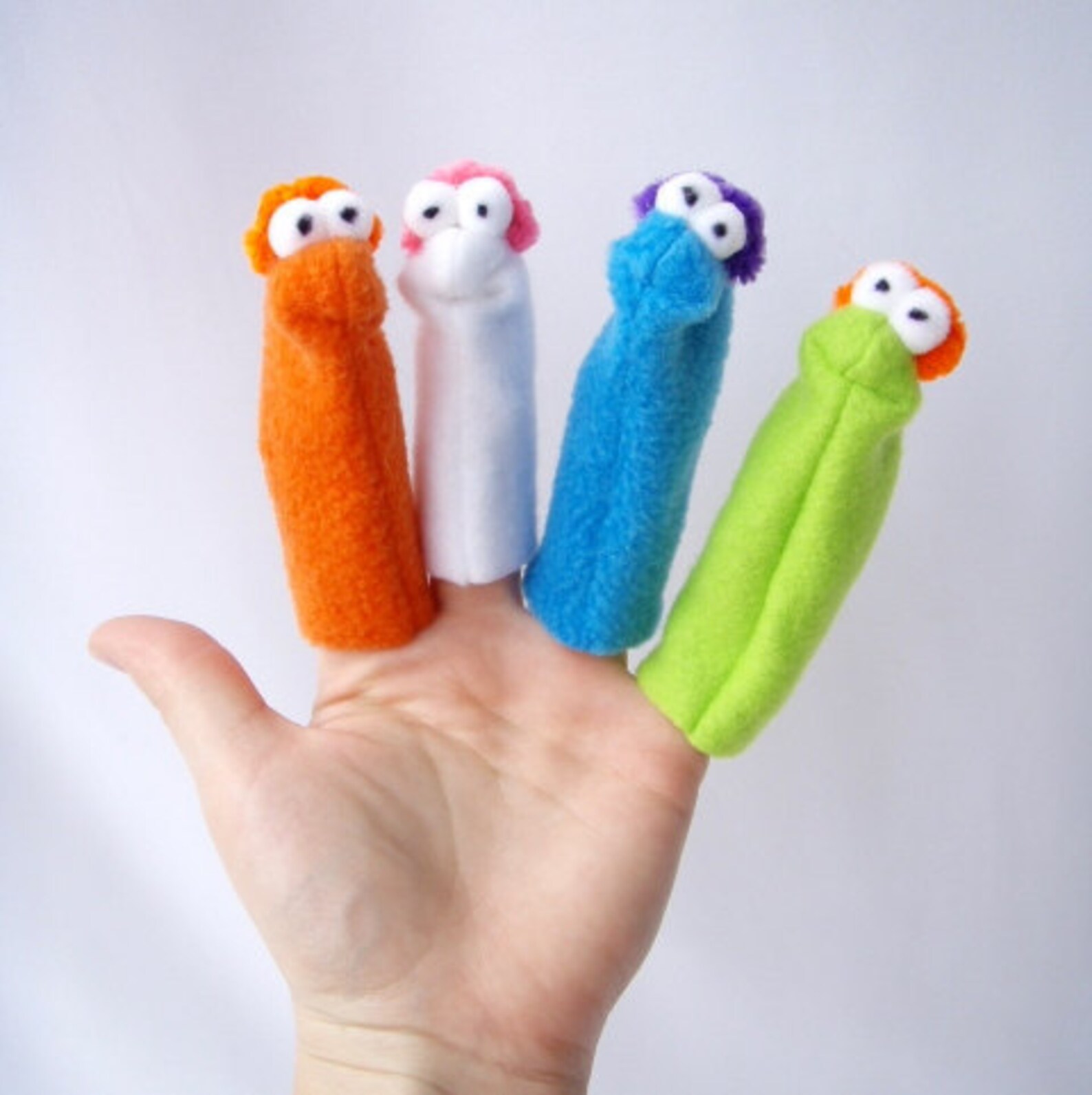 Finger Puppets Set of 4 FREE US SHIPPING Fuzzy - Etsy
