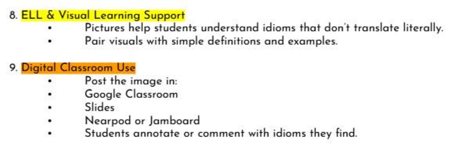 Idiom Bundle: Figurative Language Activities for Classrooms, Idioms ...