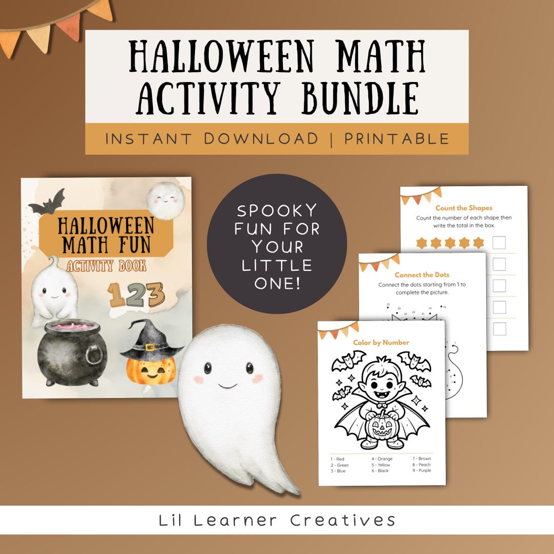 Halloween Math Activity Bundle for Kids (ages 4–6) | Printable ...