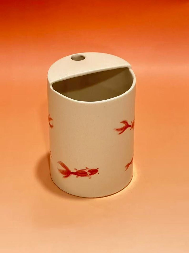 Cute Koi Fish Travel Mug,handmade Pottery Mug,to Go Ceramic Tumbler ...