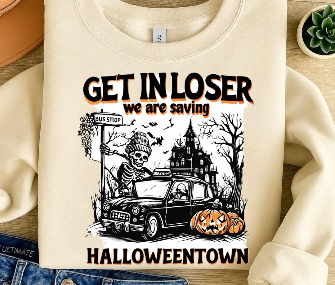 Halloweentown Retro Skeleton Taxi PNG: Spooky Halloween Shirt Design ...