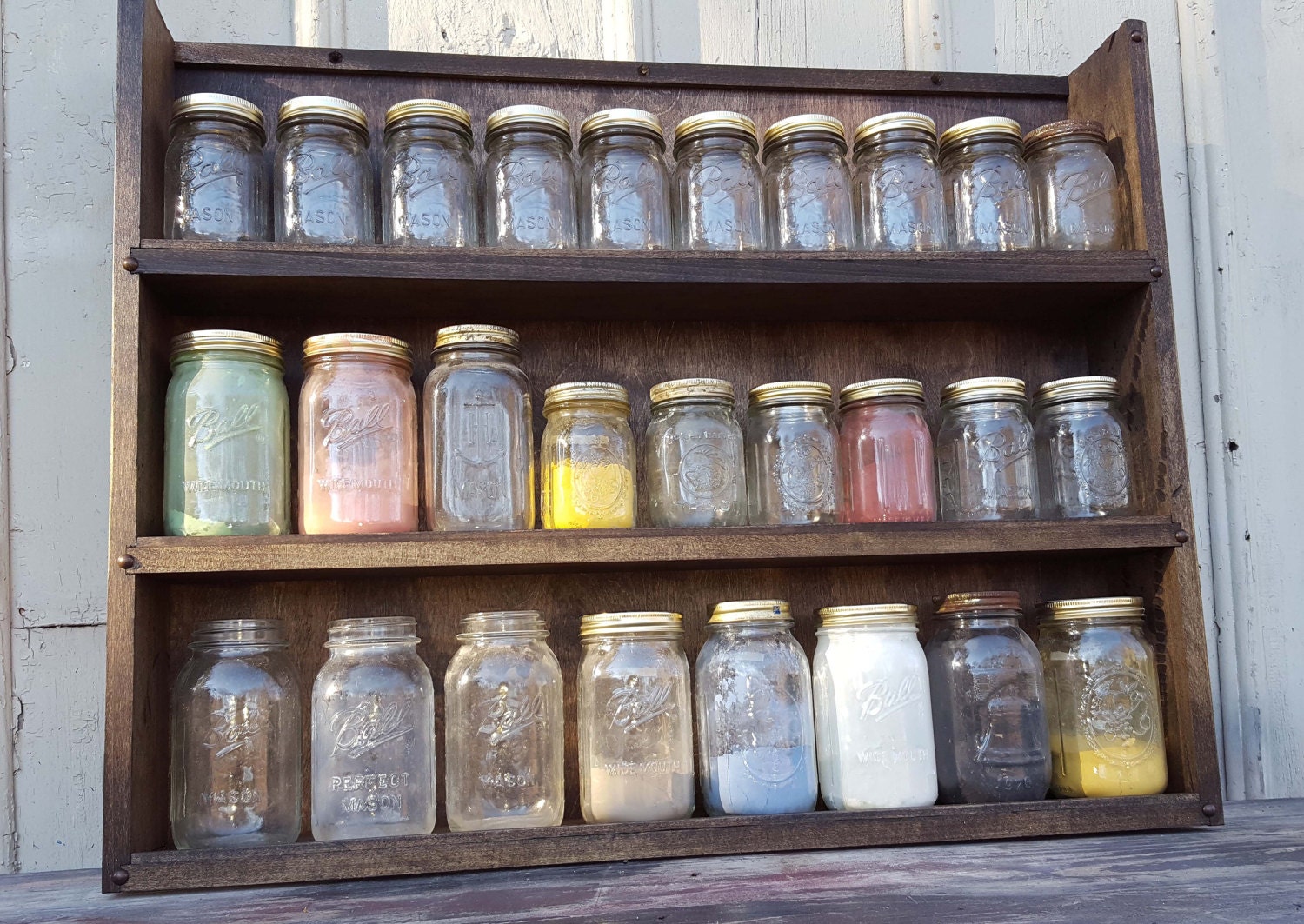 Mason Jar Storage Tea Tin Storage Coffee Mug Storage or Rustic and ...