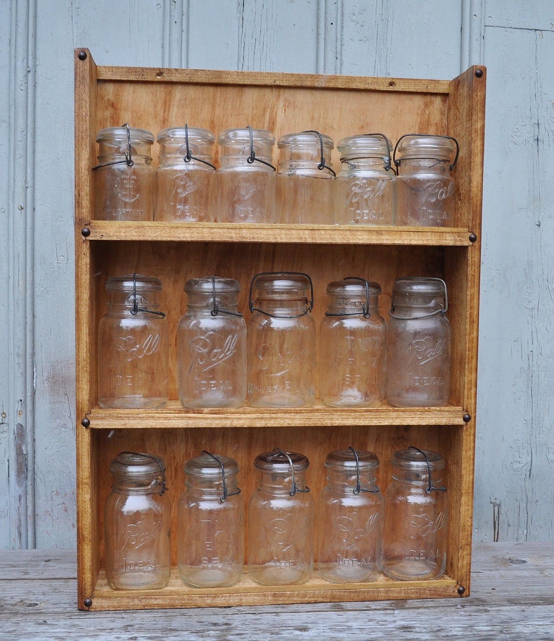 Mason Jar Display & Storage Rack - Etsy