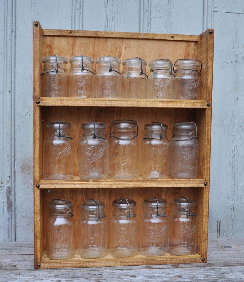 Mason Jar Display & Storage Rack - Etsy