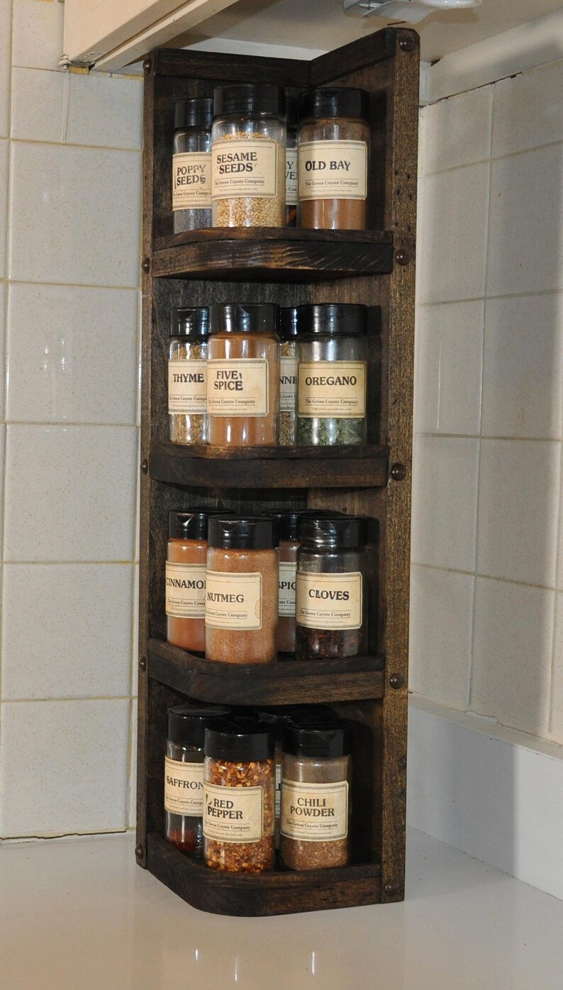Corner Spice Rack Quarter Moon | Etsy
