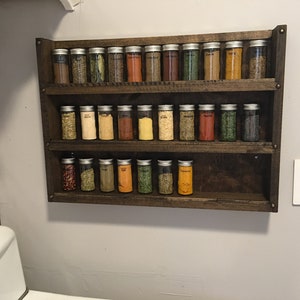 Rustic Spice Rack, Kitchen Decor, Reclaimed Wood Look, Kitchen Storage ...