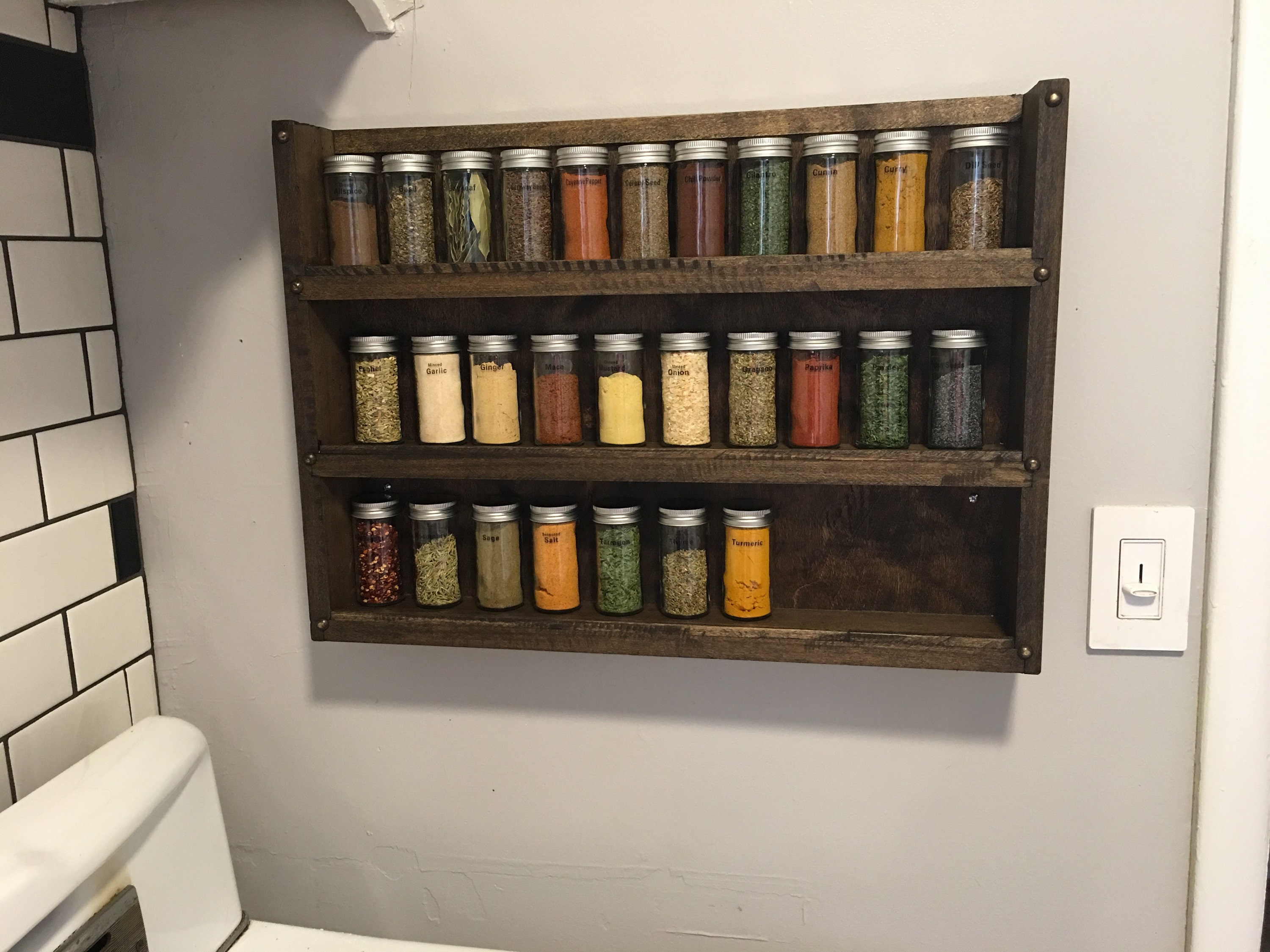 Rustic Wood Spice Rack: Kitchen Storage & Spring Decor - Etsy