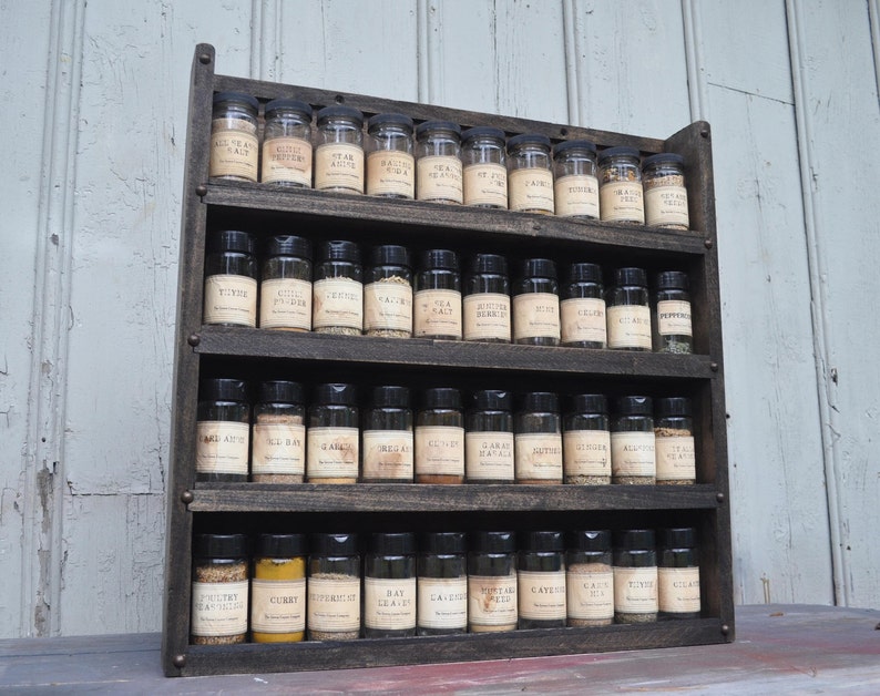 Rustic Home Decor Spice Rack Holds 40-50 Spice Jars - Etsy