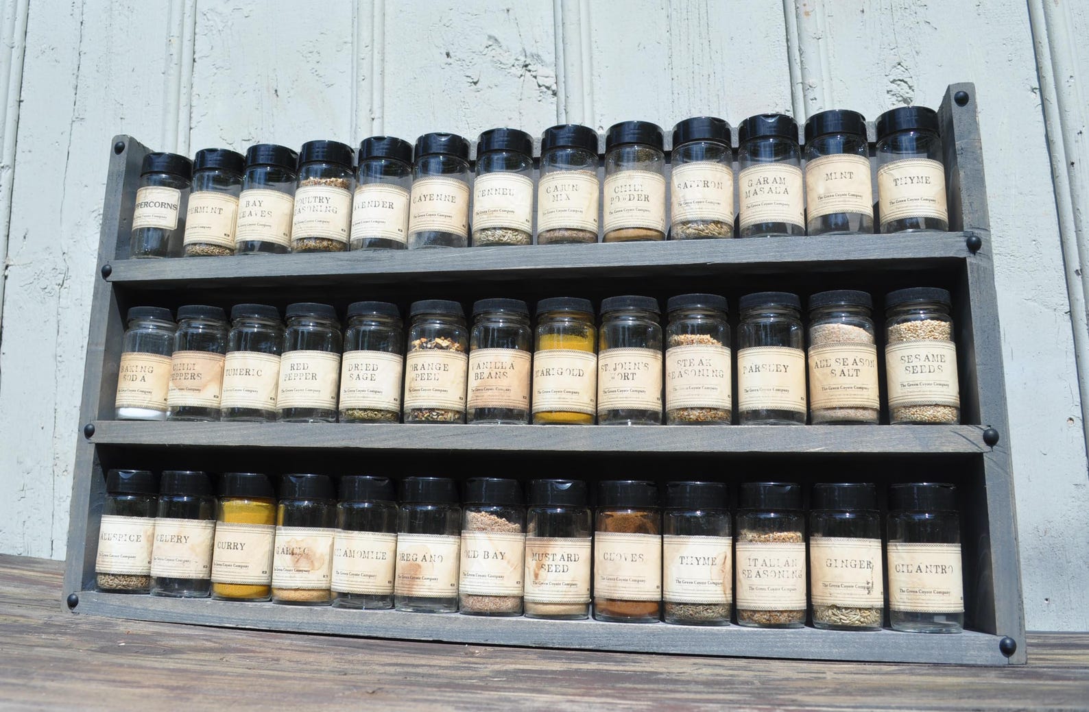 Rustic Wooden Spice Rack Solid Wood and Distressed - Etsy