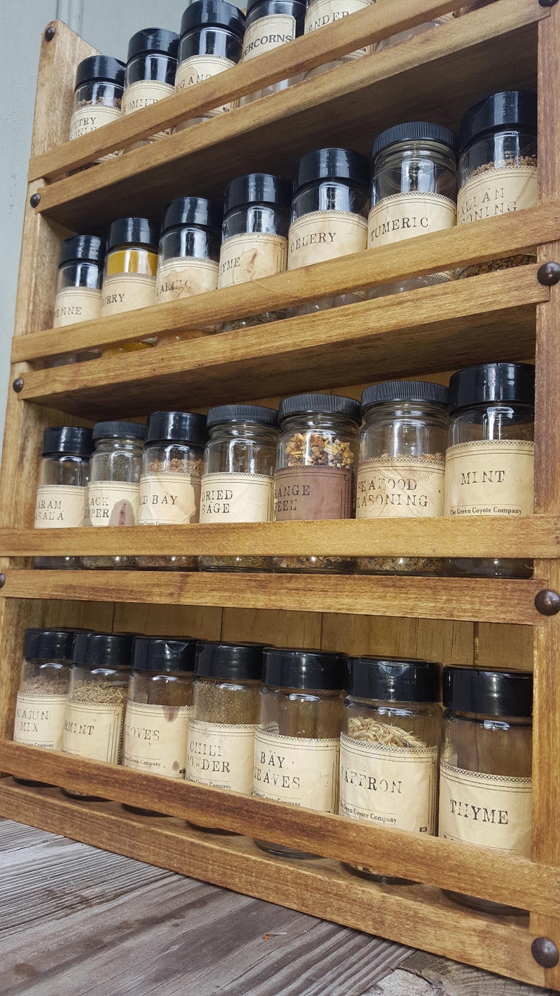 Spice Rack Country Counter SPice Rack Holds 28 Spice Jars | Etsy