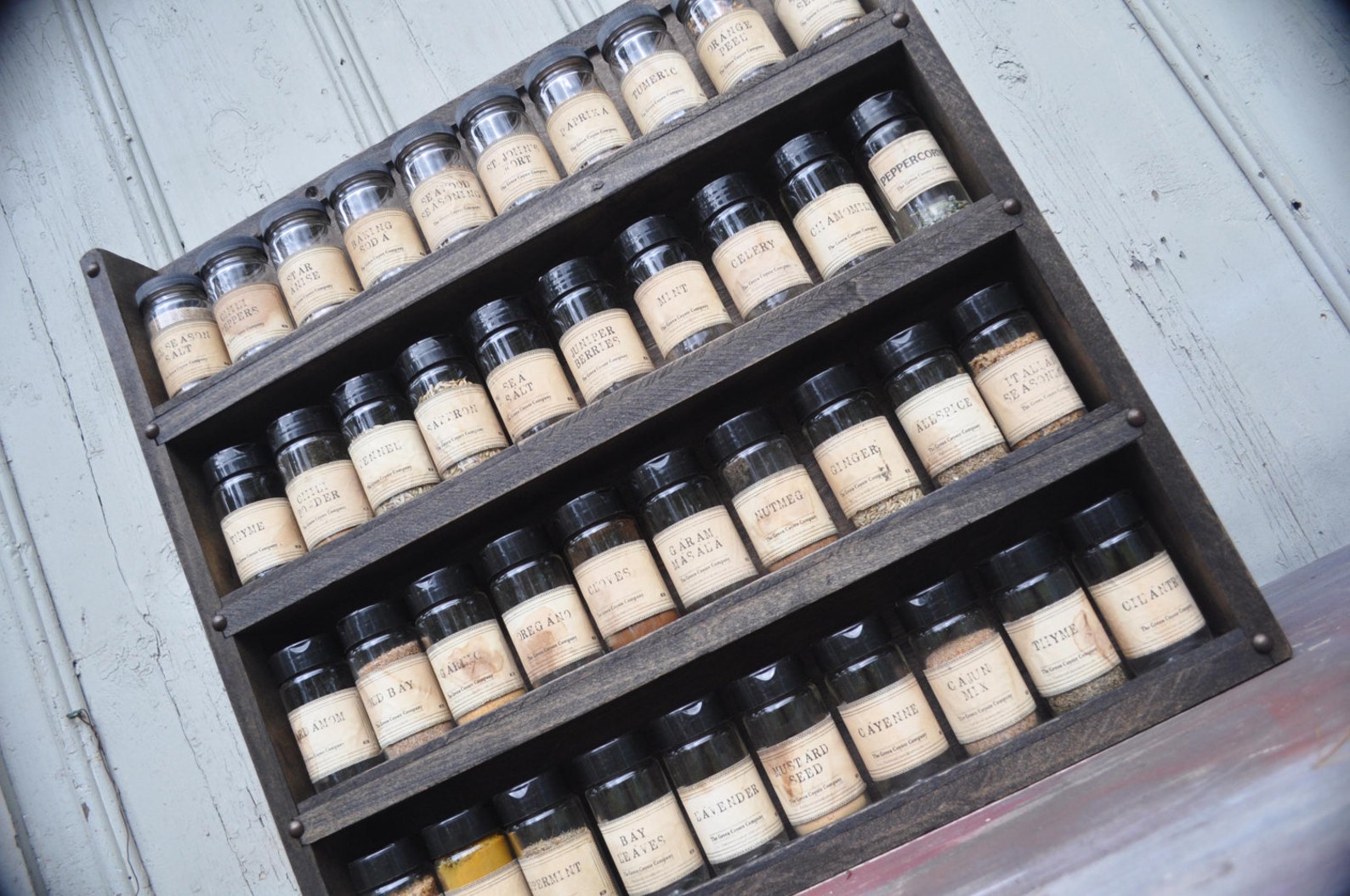 Rustic Home Decor Spice Rack Holds 40-50 Spice Jars - Etsy