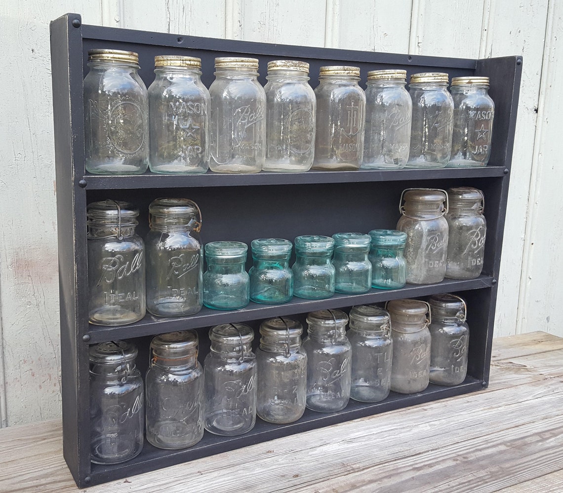 Mason Jar Storage Display Rack - Etsy