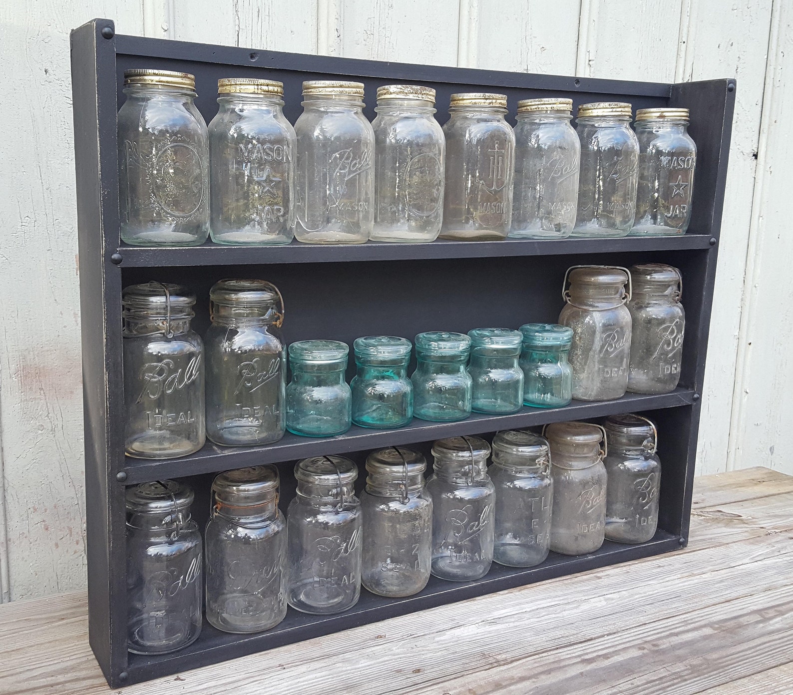 Mason Jar Storage Display Rack - Etsy