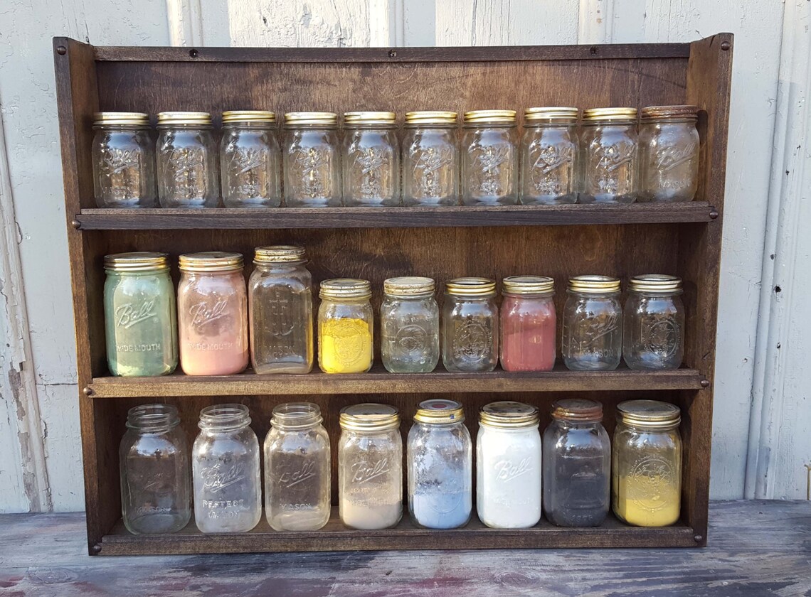 Mason Jar Storage Tea Tin Storage Coffee Mug Storage or Rustic and ...