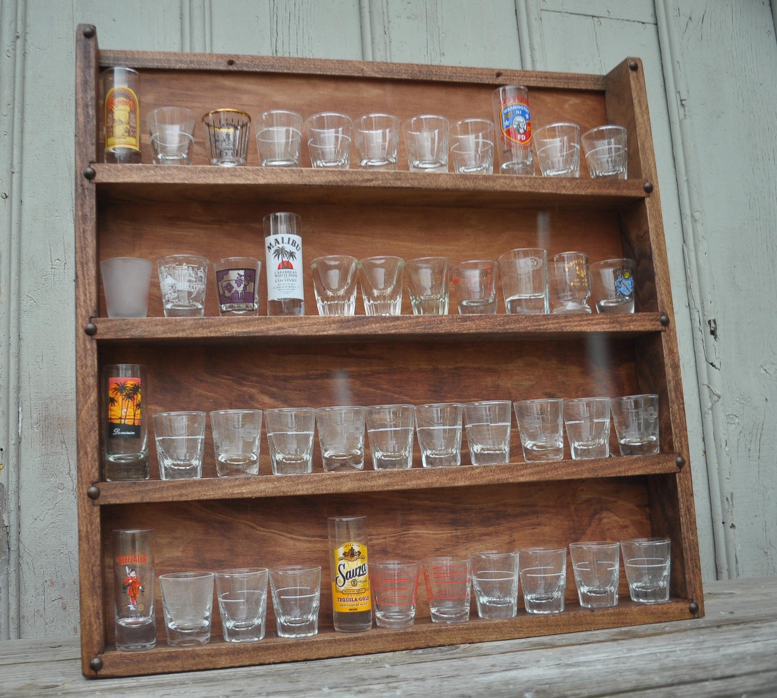 Shot Glass Display Hard Rock Shot Glass Wall Mounted Shot - Etsy