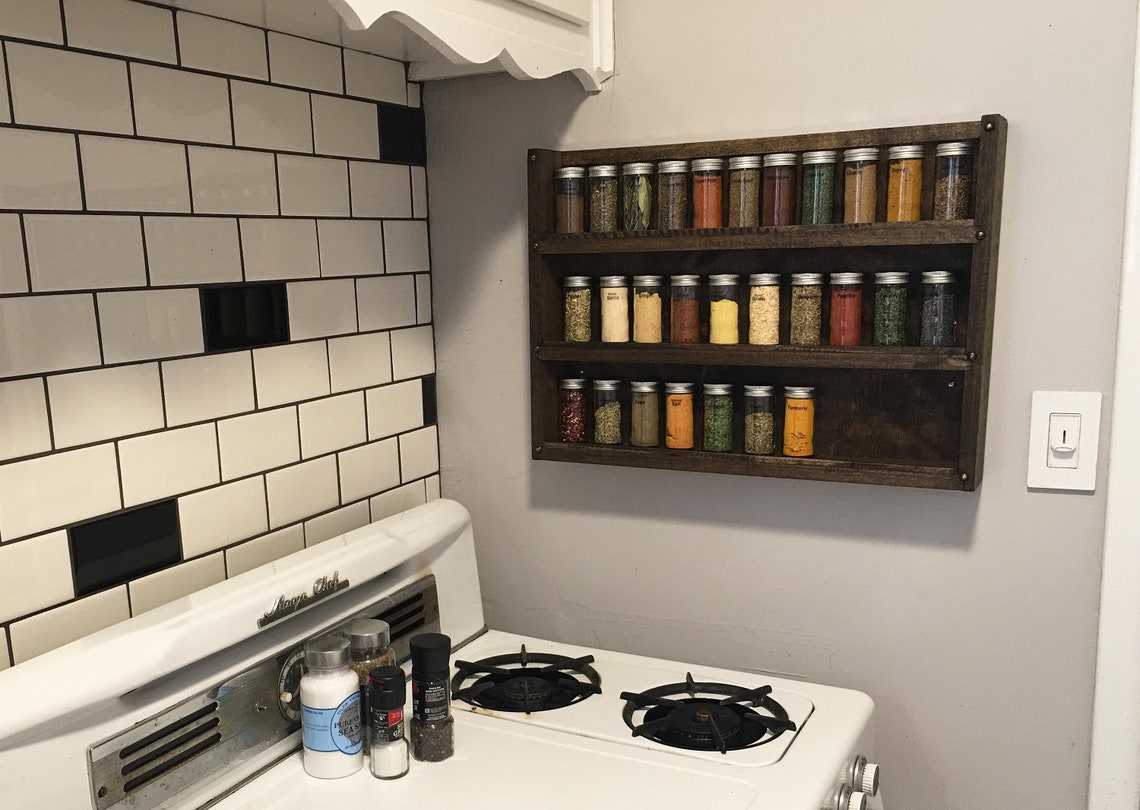 Spice Rack Wall Mount Wth Anti-slip Bars Included - Etsy