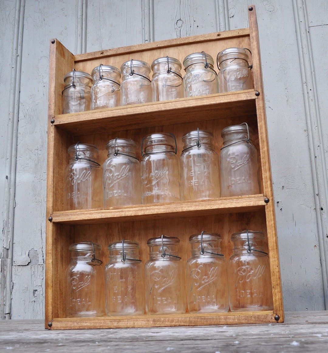 Mason Jar Display & Storage Rack - Etsy
