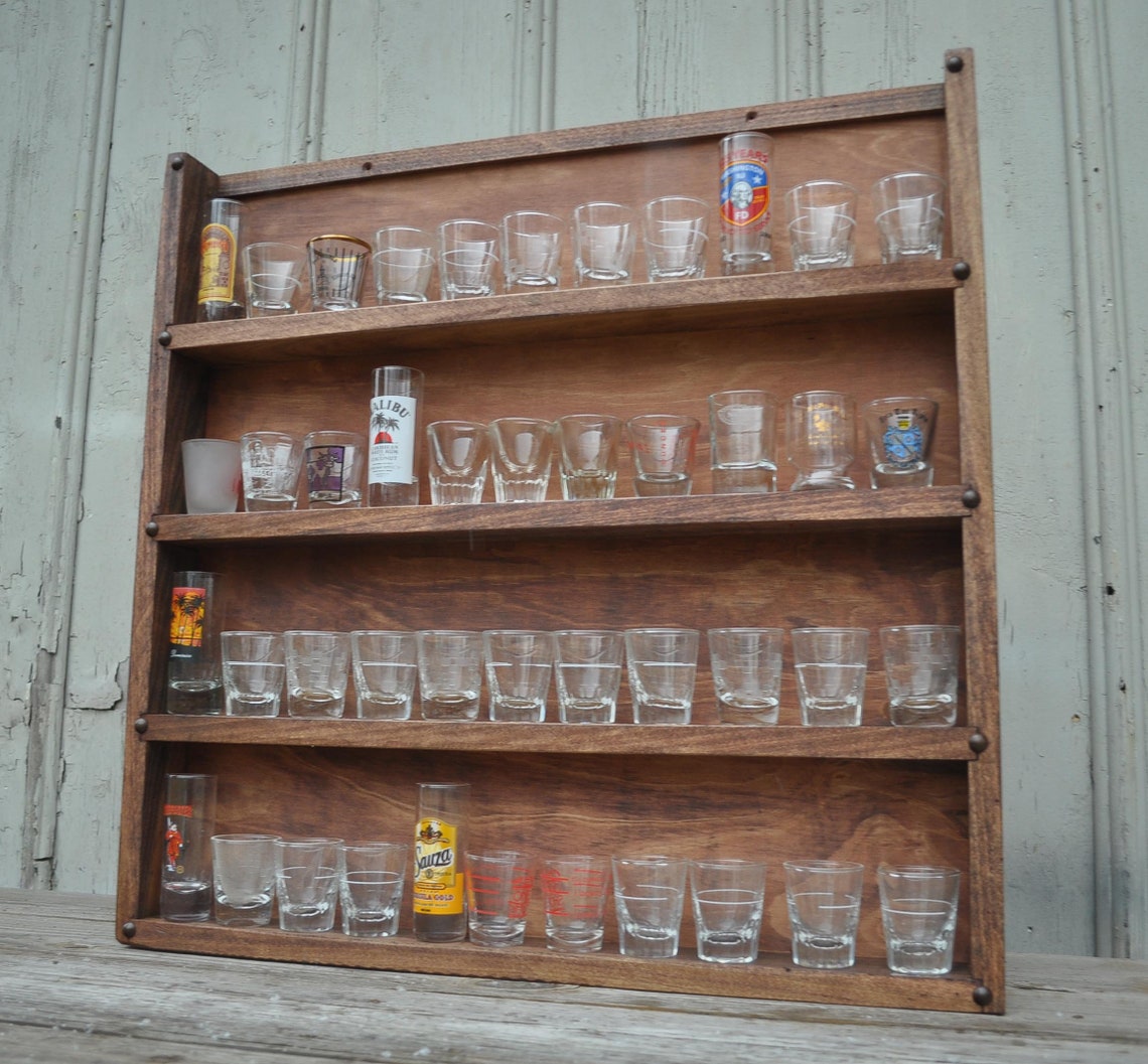 Shot Glass Display Hard Rock Shot Glass Wall Mounted Shot - Etsy