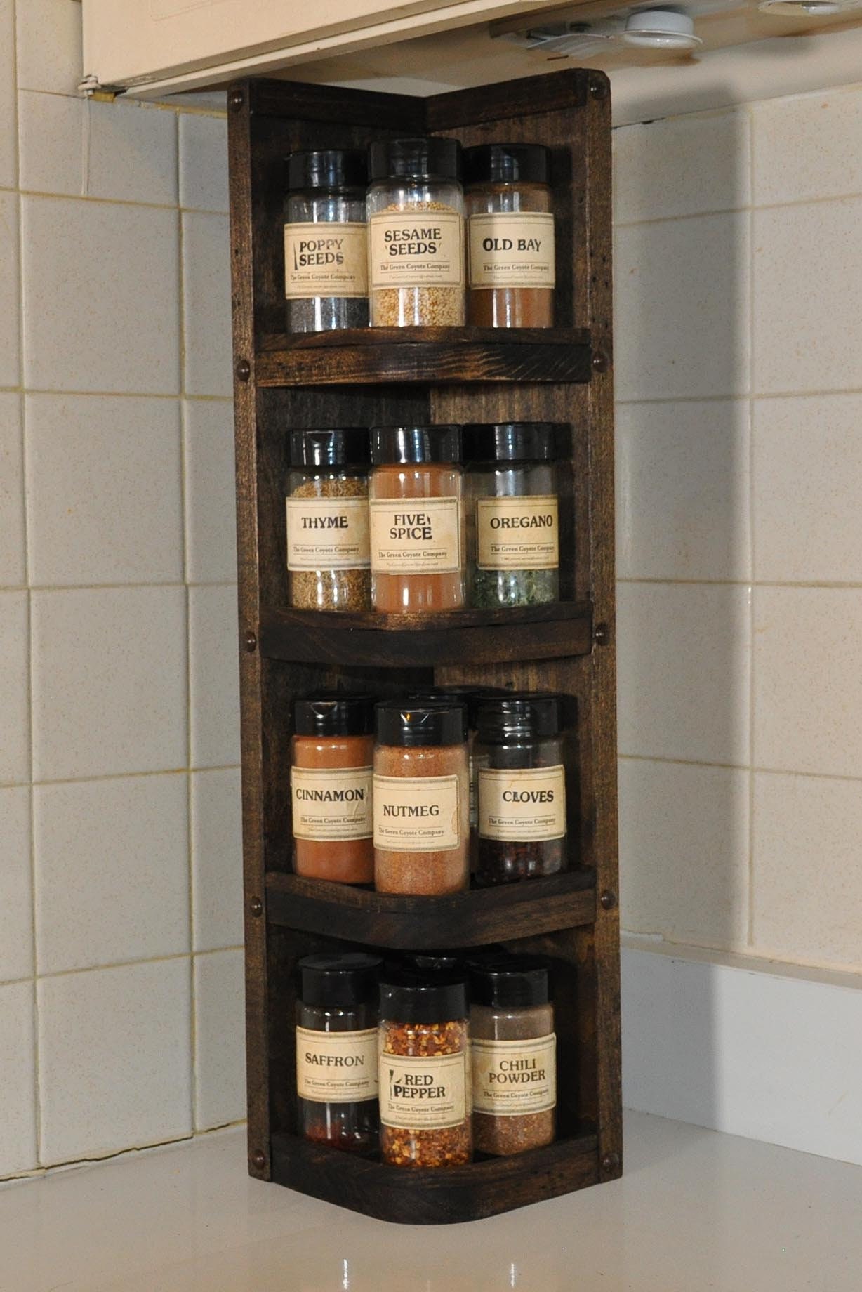 Corner Spice Rack Quarter Moon | Etsy