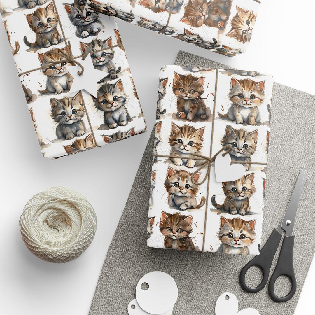 Adorable Kitten Wrapping Paper - Etsy