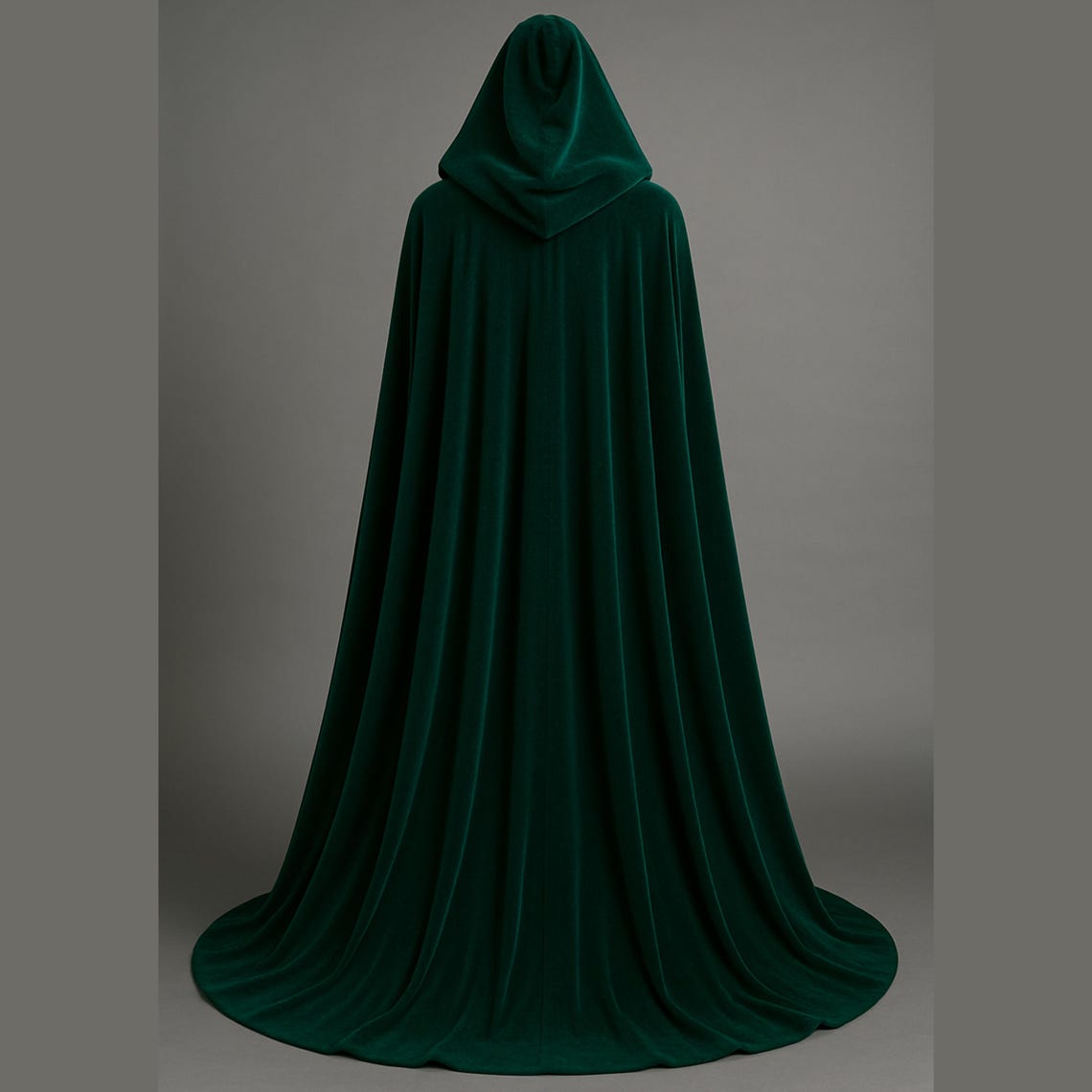 Emerald Green Velvet Cape Hooded Cloak, Medieval Elven Fantasy Costume ...