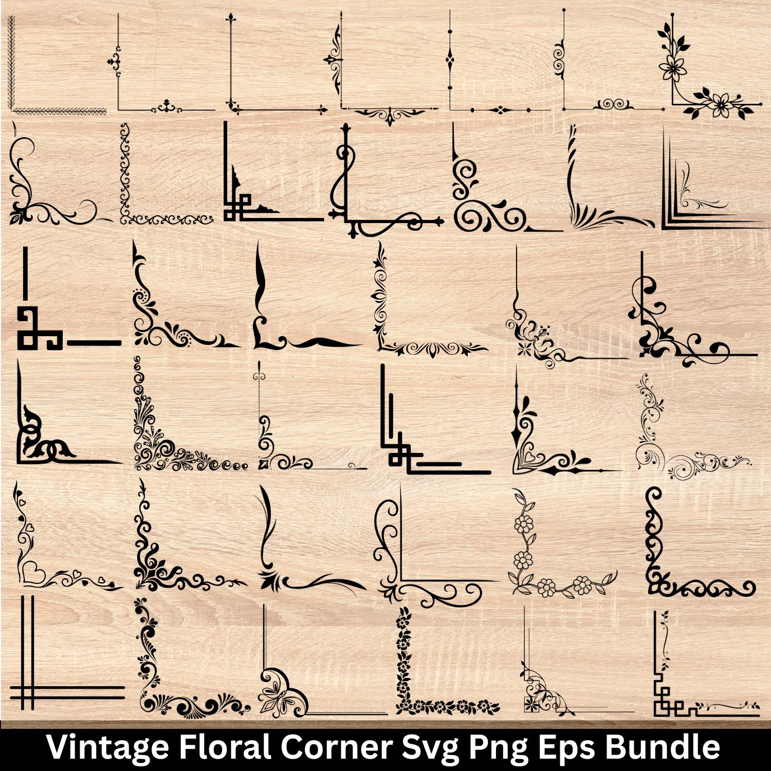 Floral Corner Svg, Flower Corner Svg, Corner Border Svg, Wedding Border ...