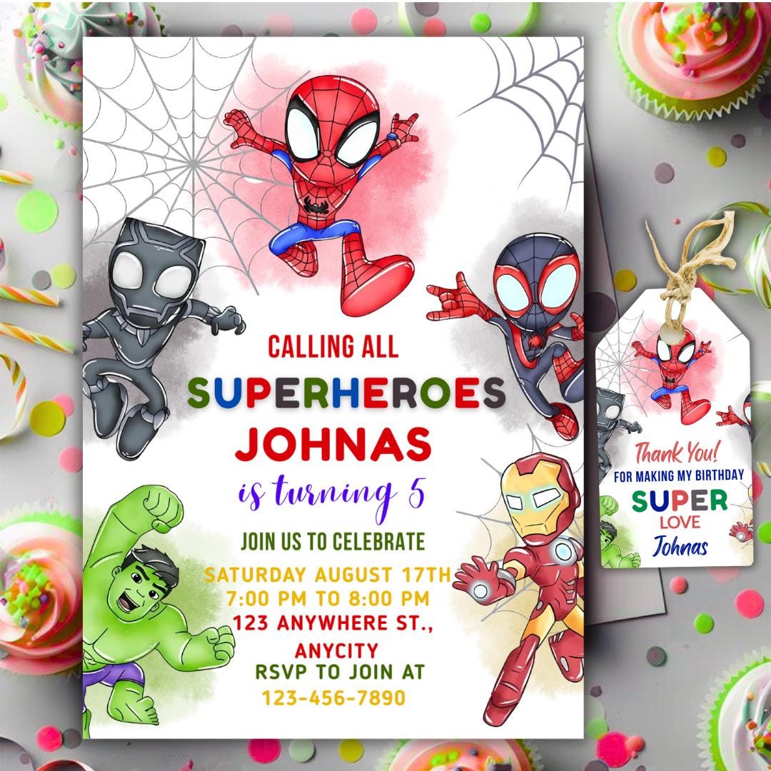 Avengers Birthday Invitation Template: Editable Superhero Party Invite ...