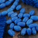 Blue Gooseberry Antique African (italian) Glass, Oval Beads, Handmade ...