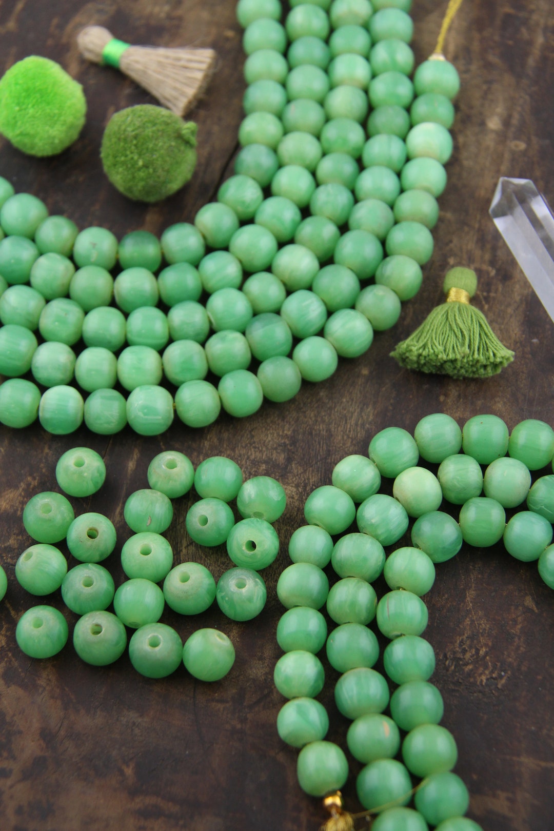 Round Green Beads: Handmade Resin Beads 12mm Seafoam Green - Etsy
