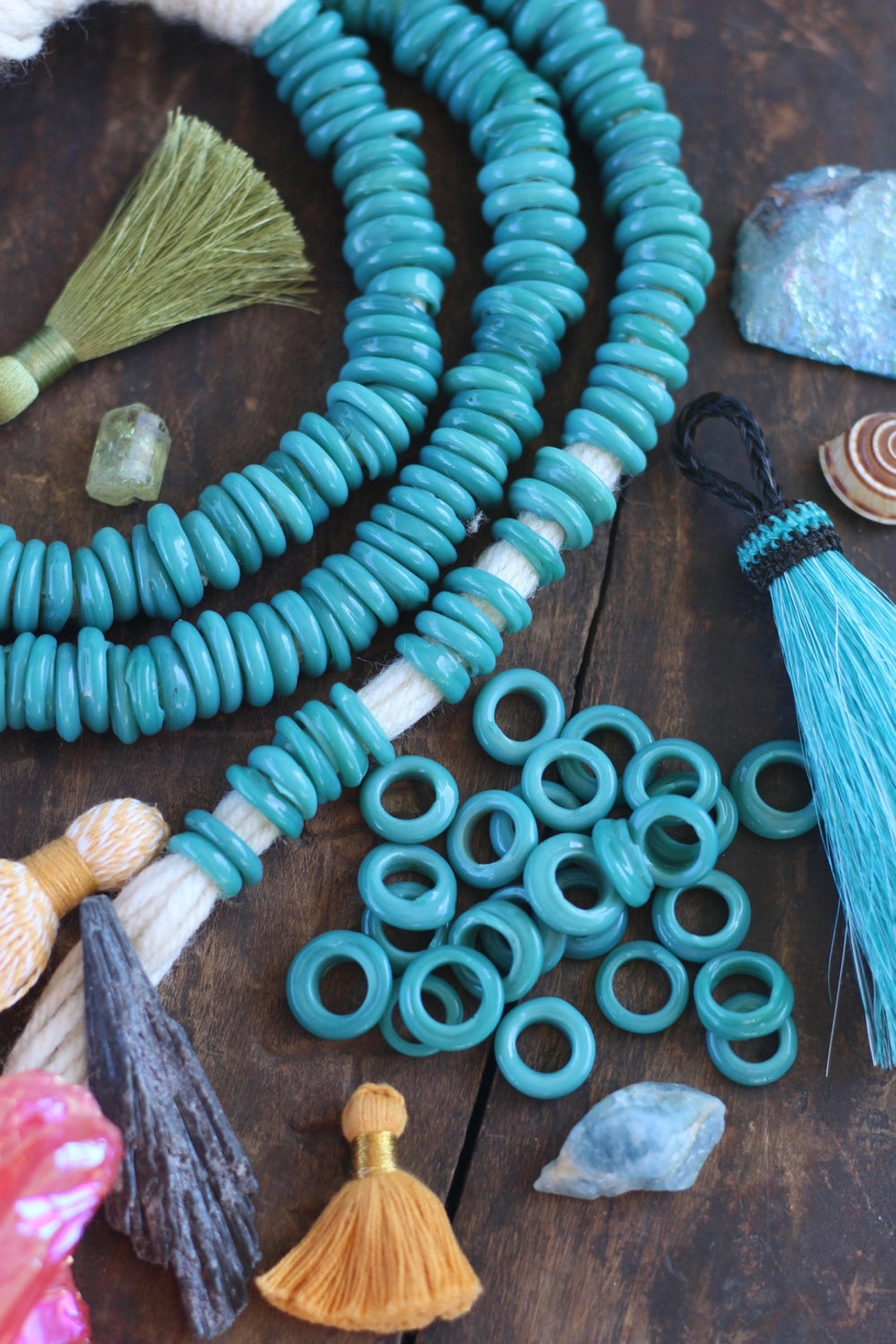 Teal Dutch Donut : Dogan Beads From Mali Africa Annular - Etsy
