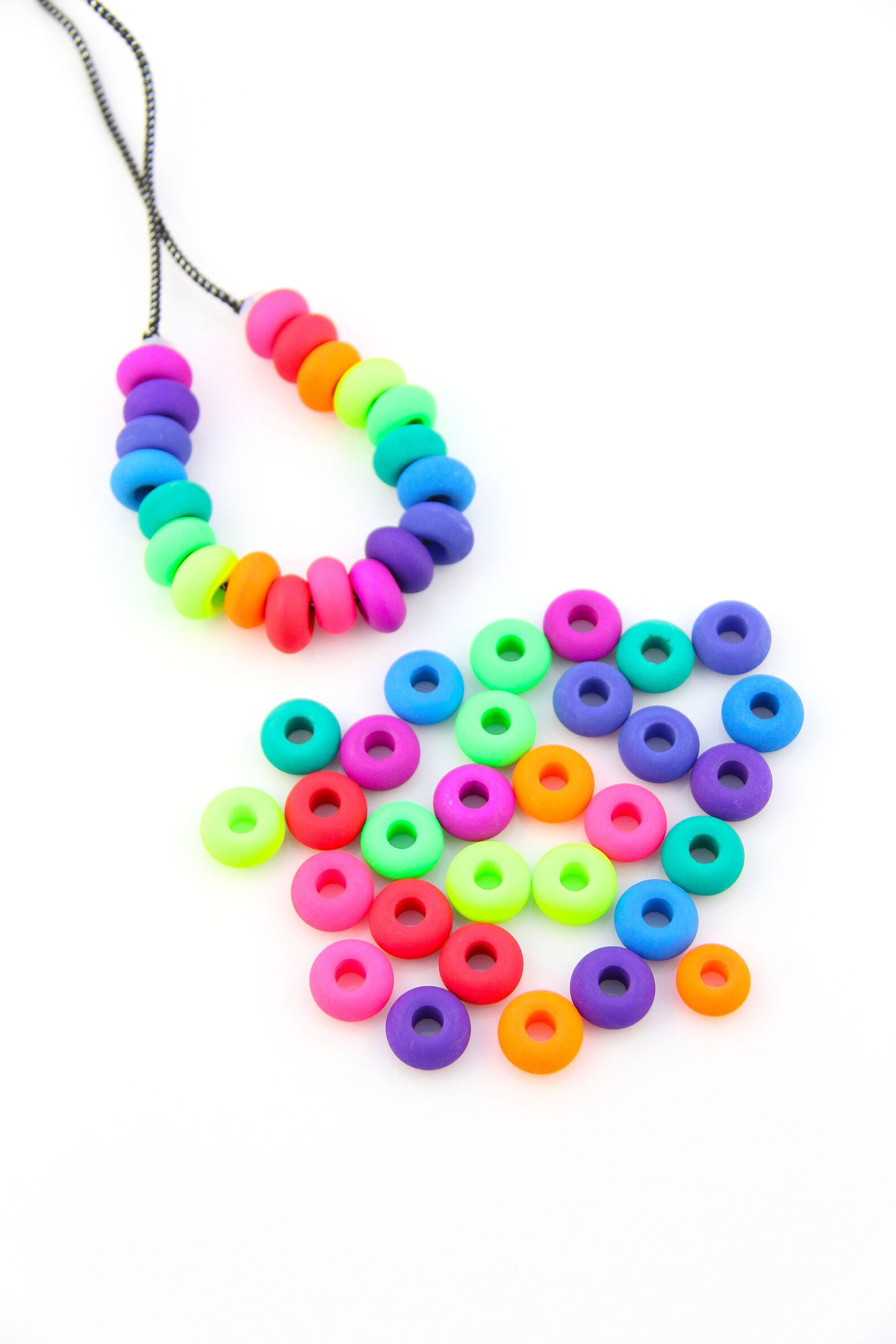 Matte Neon Large Hole Euro Rondelle Beads, Czech Glass, Choose From 10 ...