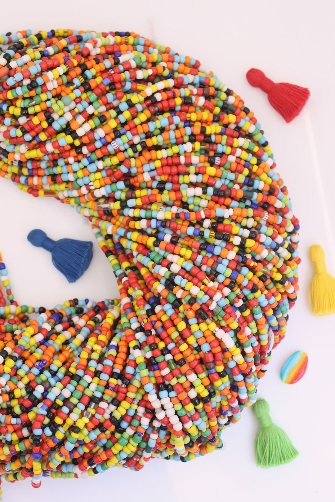 African Love Beads, Medium Vintage Christmas Beads, Czech Glass Seed ...