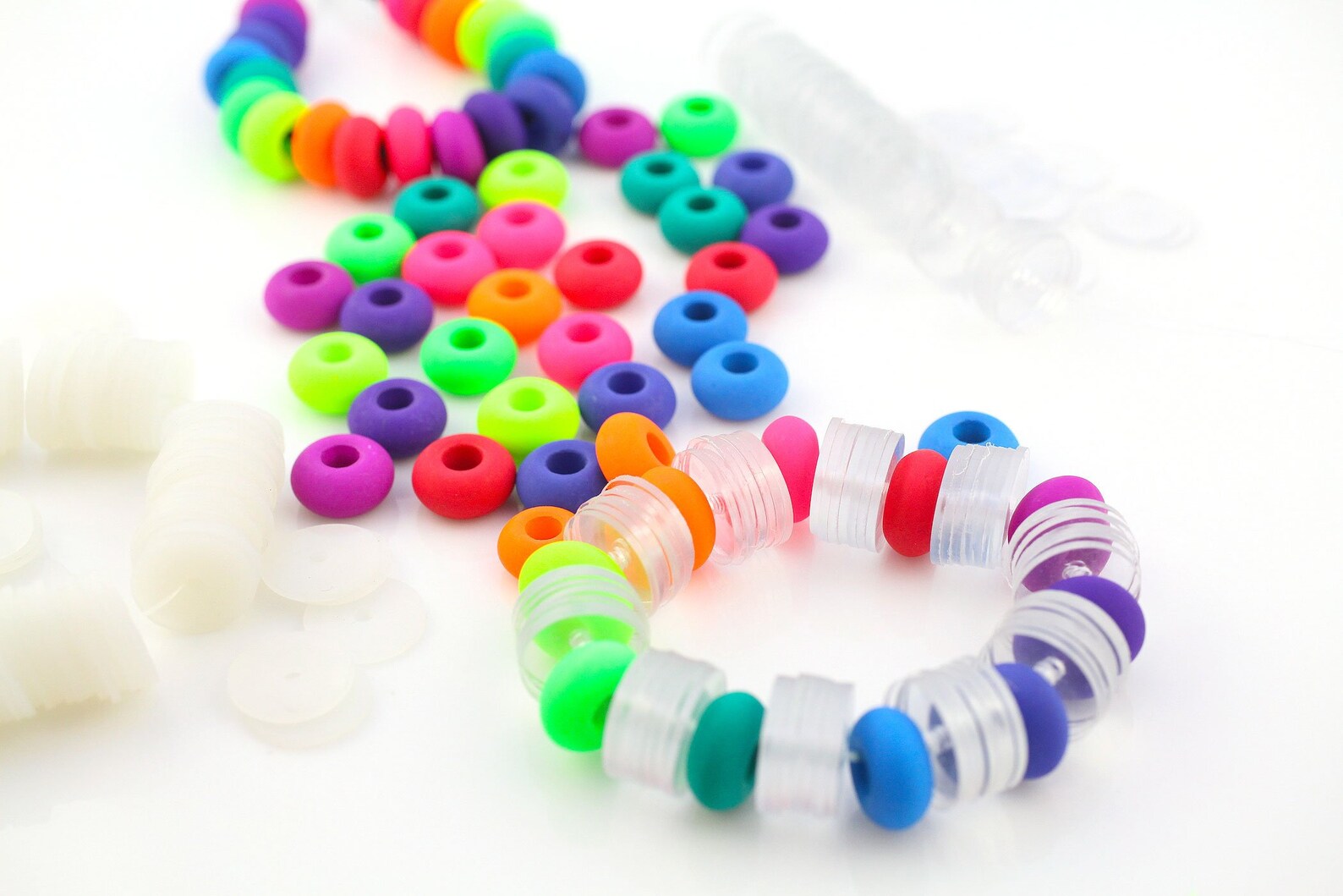 Matte Neon Large Hole Euro Rondelle Beads, Czech Glass, Choose From 10 ...