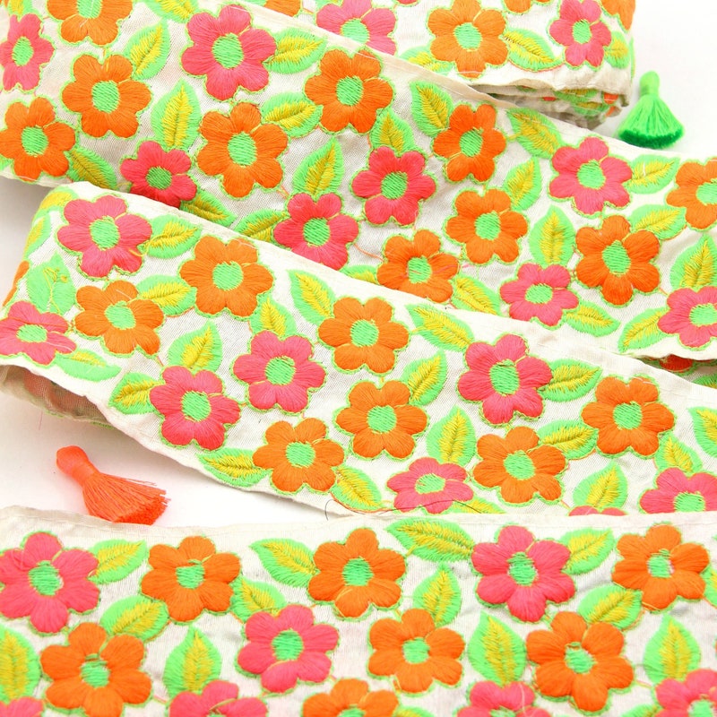 Neon Floral Fabric - Etsy
