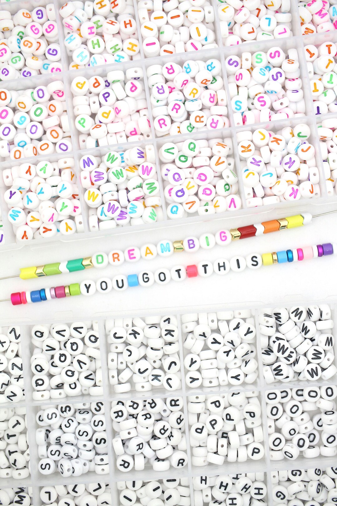 Alphabet Letter Beads, Acrylic Round 7mm Beads for Custom Name ...