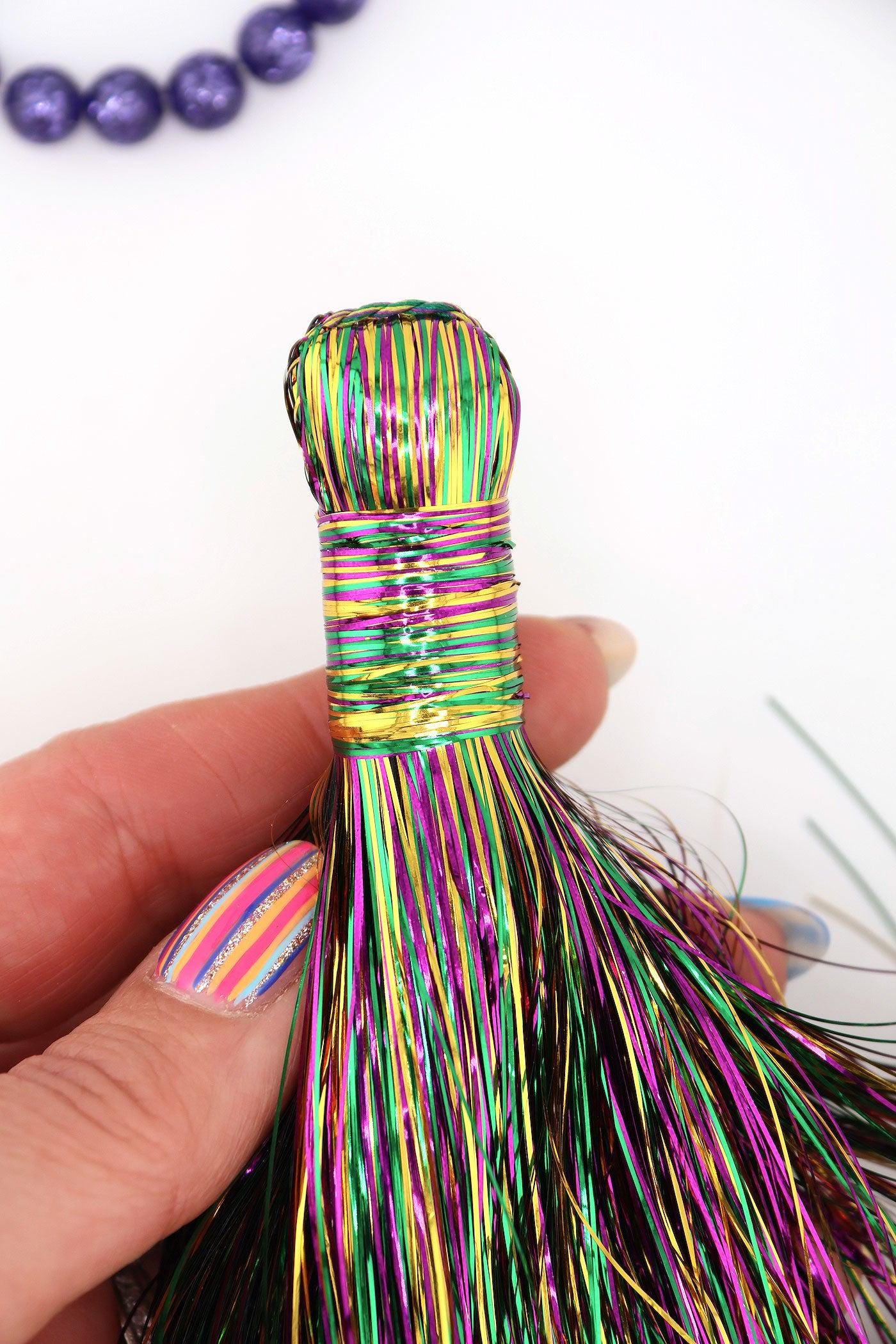 Jumbo Majorette Mardi Gras Tinsel Tassels, 5.5" Metallic Boot Tassels ...