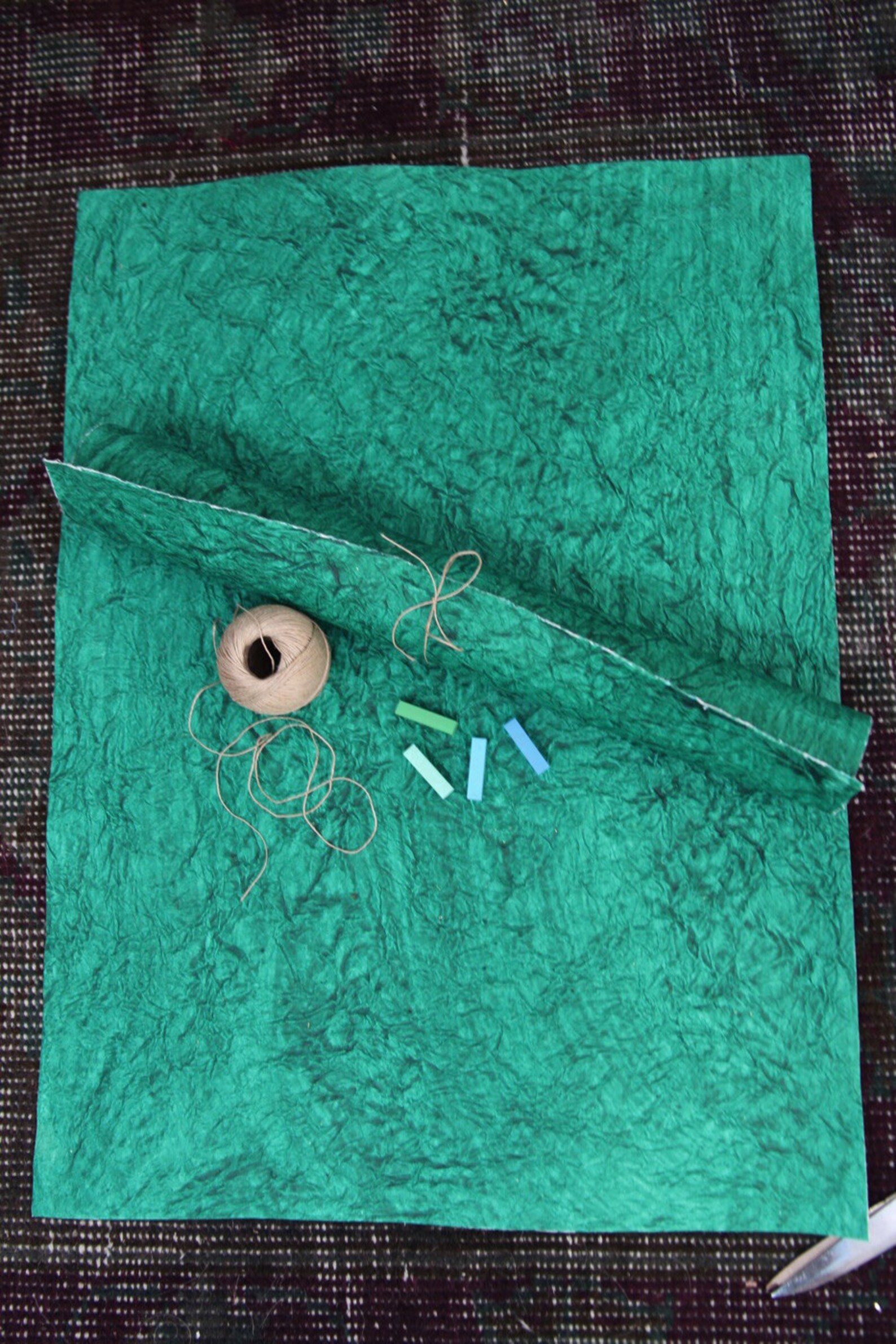 Teal Green Handmade Recycled Rag Paper From India - Etsy
