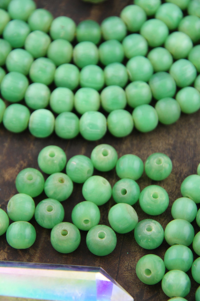 Round Green Beads: Handmade Resin Beads, 12mm, Seafoam Green, DIY ...