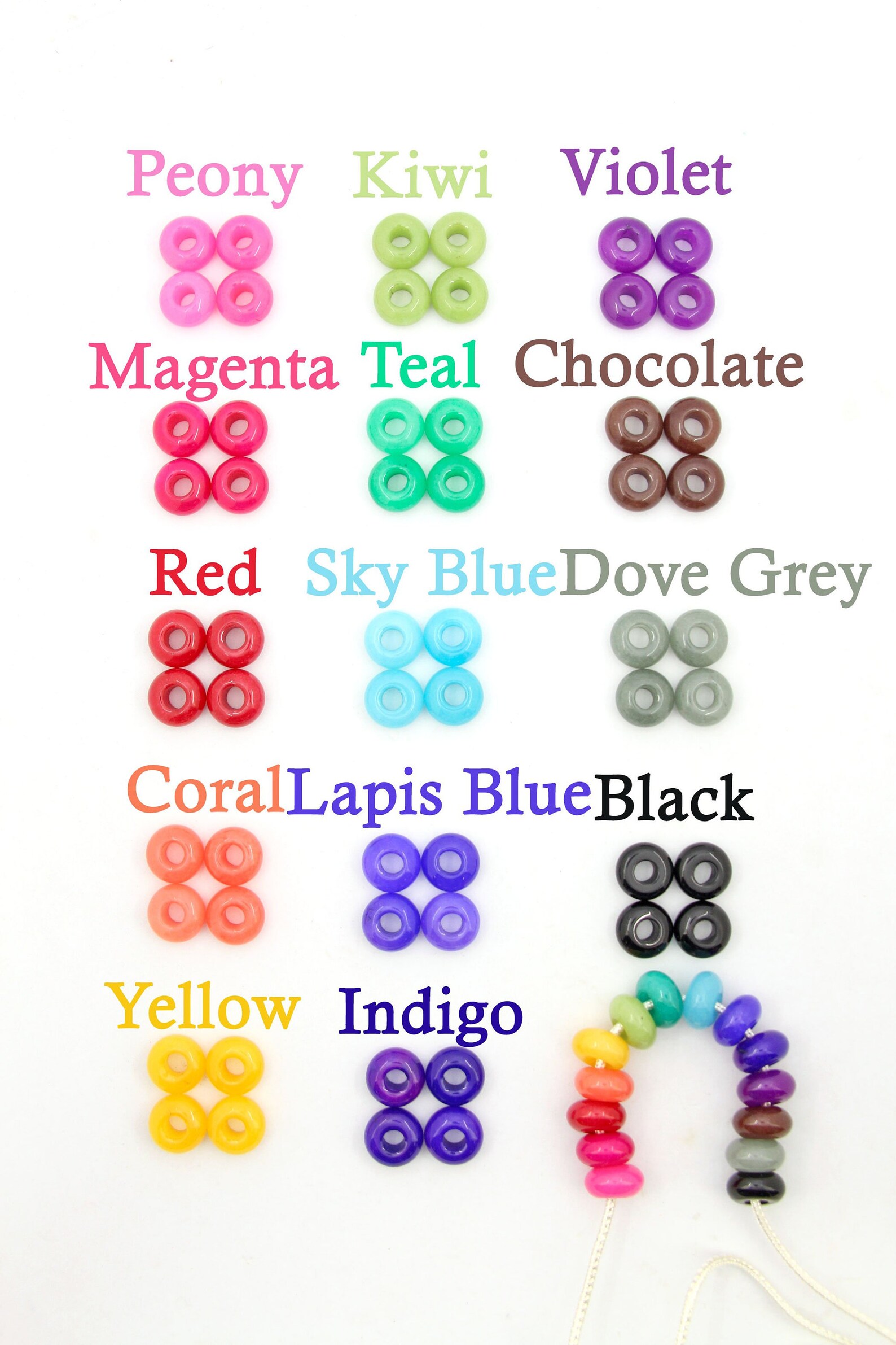 Candy Jade Large Hole Euro Beads Slider Beads 15mm 5mm - Etsy