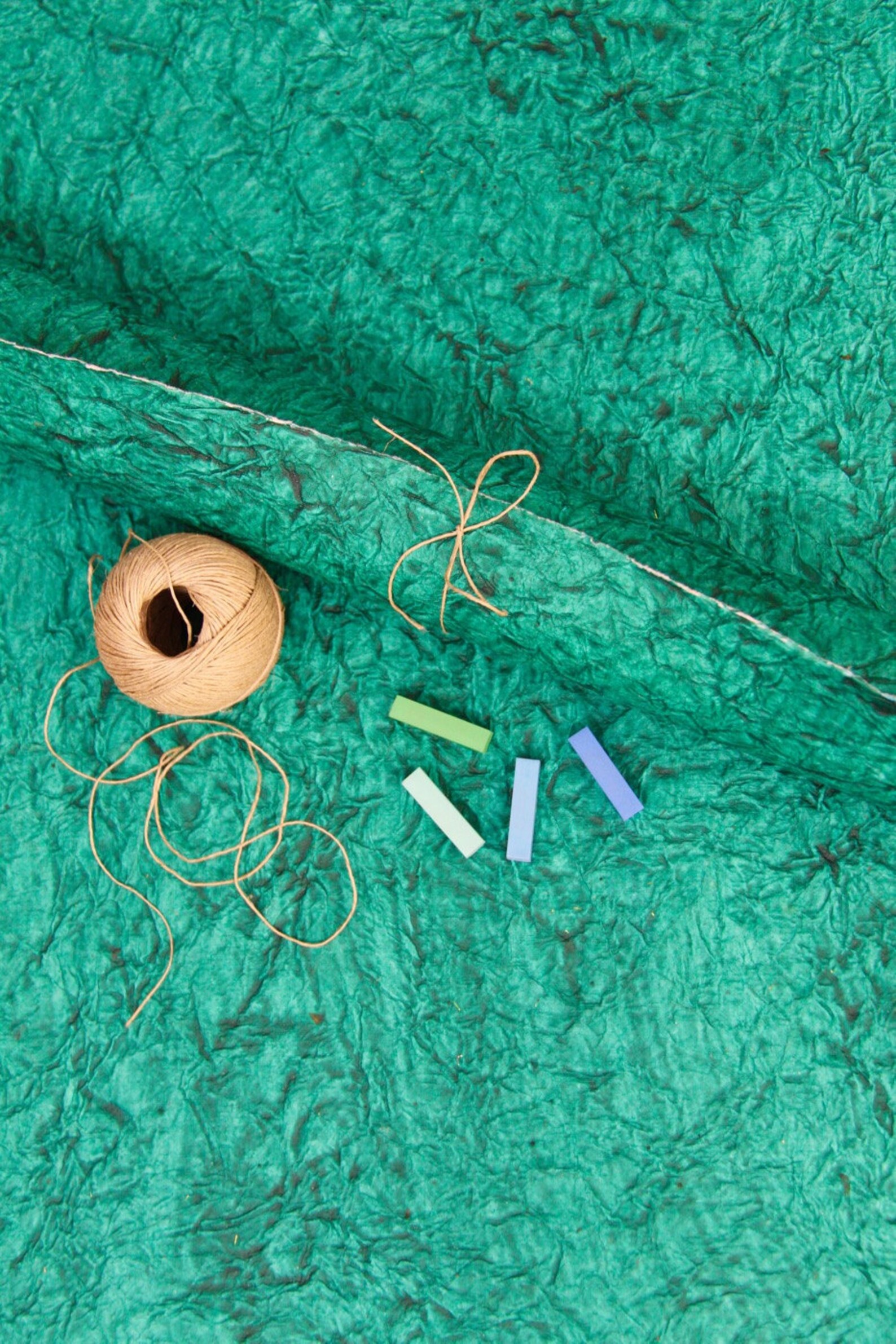 Teal Green Handmade Recycled Rag Paper From India - Etsy