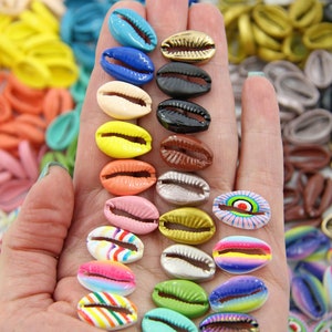 Colorful Brass Cowry Shell Enamel Charm, Gold Pukka Shell Charm, Pink ...