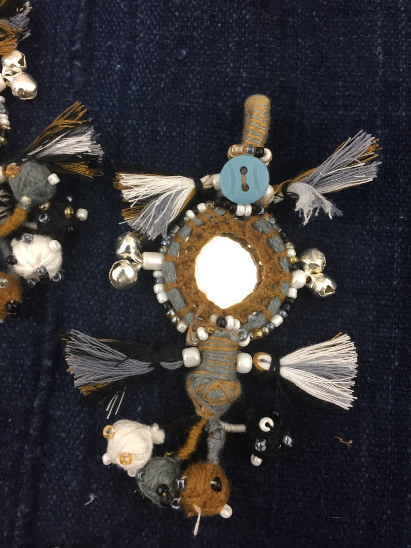 Buy Neutral Small Swag Mirrored Bells Camel Pom Pom Tassel Online in ...