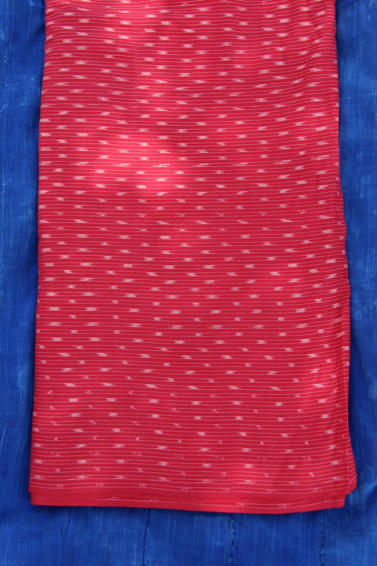 Red Ikat Handloom Traditional Indian Fabric Hand-dyed Cotton | Etsy