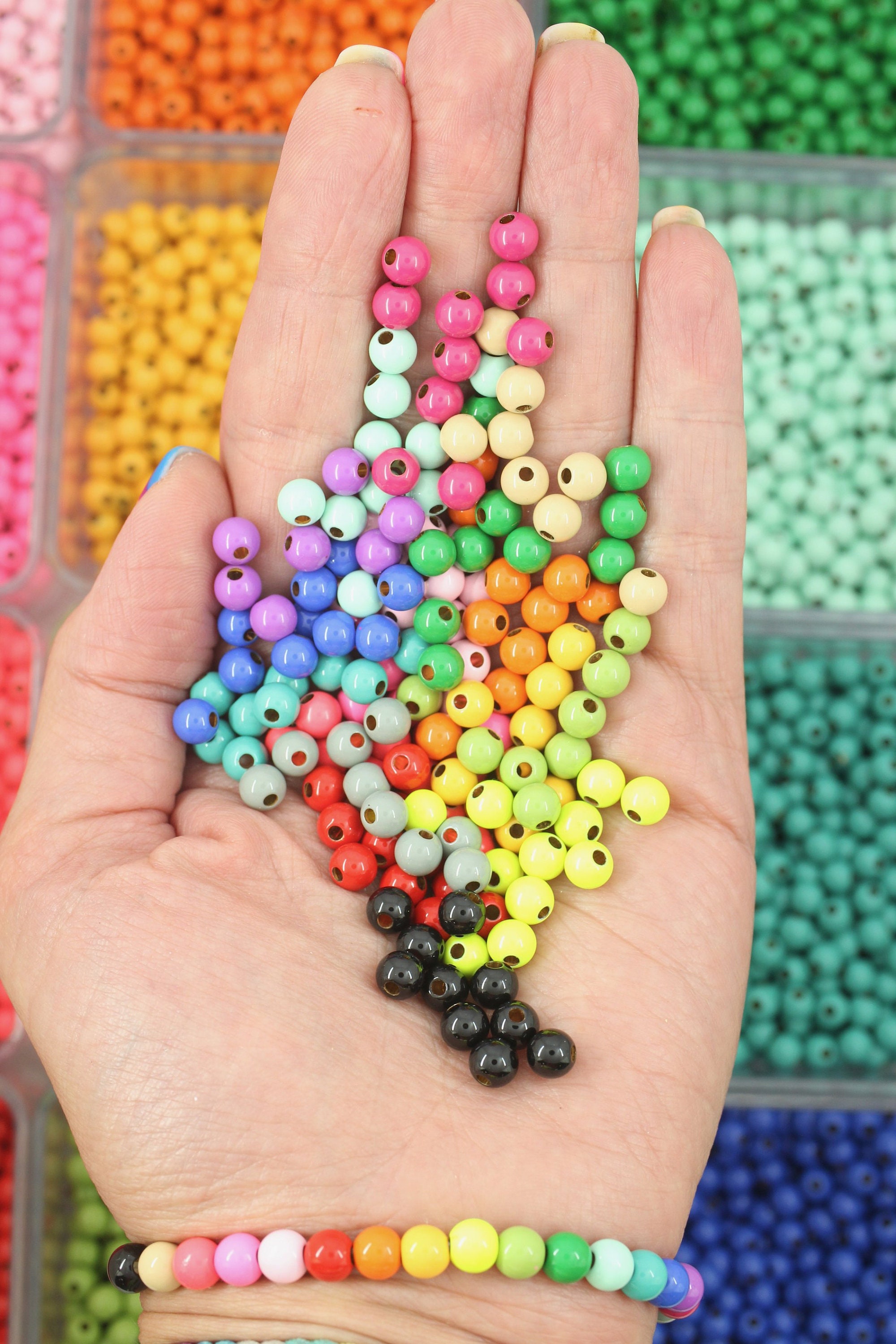 Enamel Sprinkles Round Beads, 6mm, 10 Beads, DIY Jewelry Making, Round ...