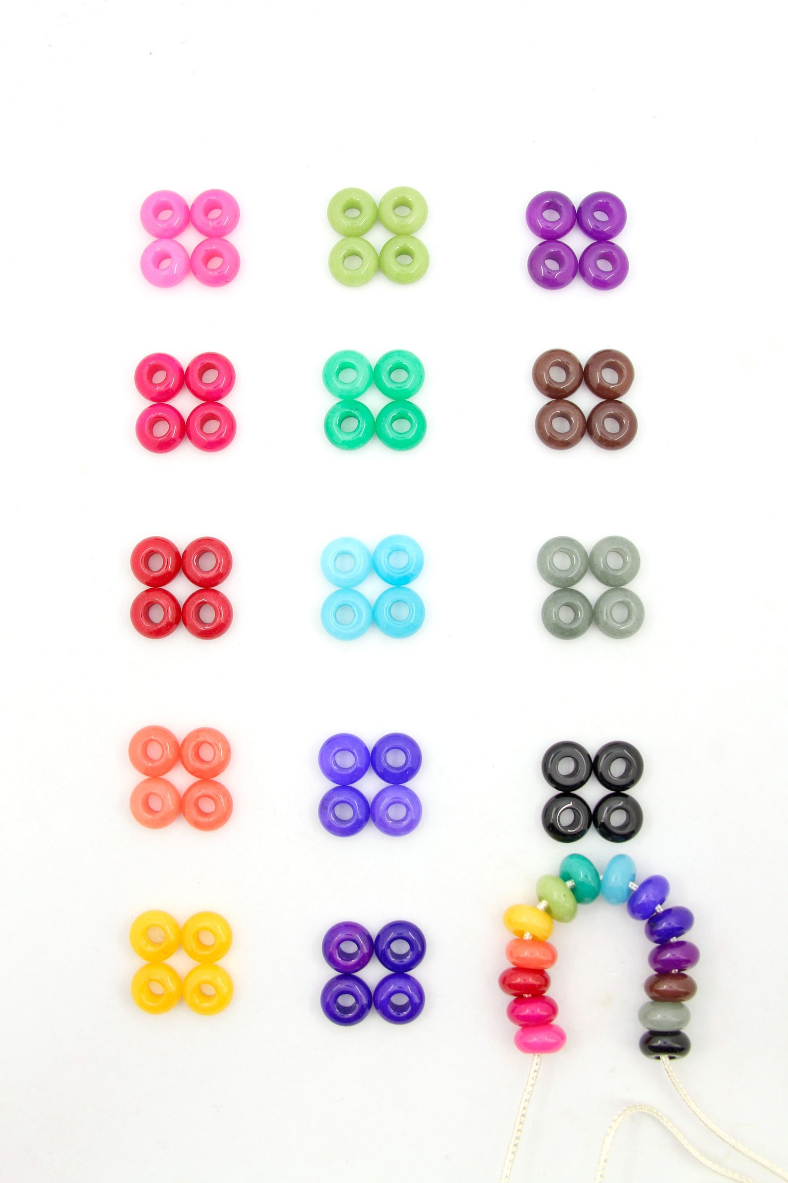 Candy Jade Large Hole Euro Beads Slider Beads 15mm 5mm - Etsy