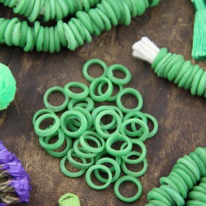Dutch Donut Beads: Chartreuse Green Large Hole African Glass Beads ...