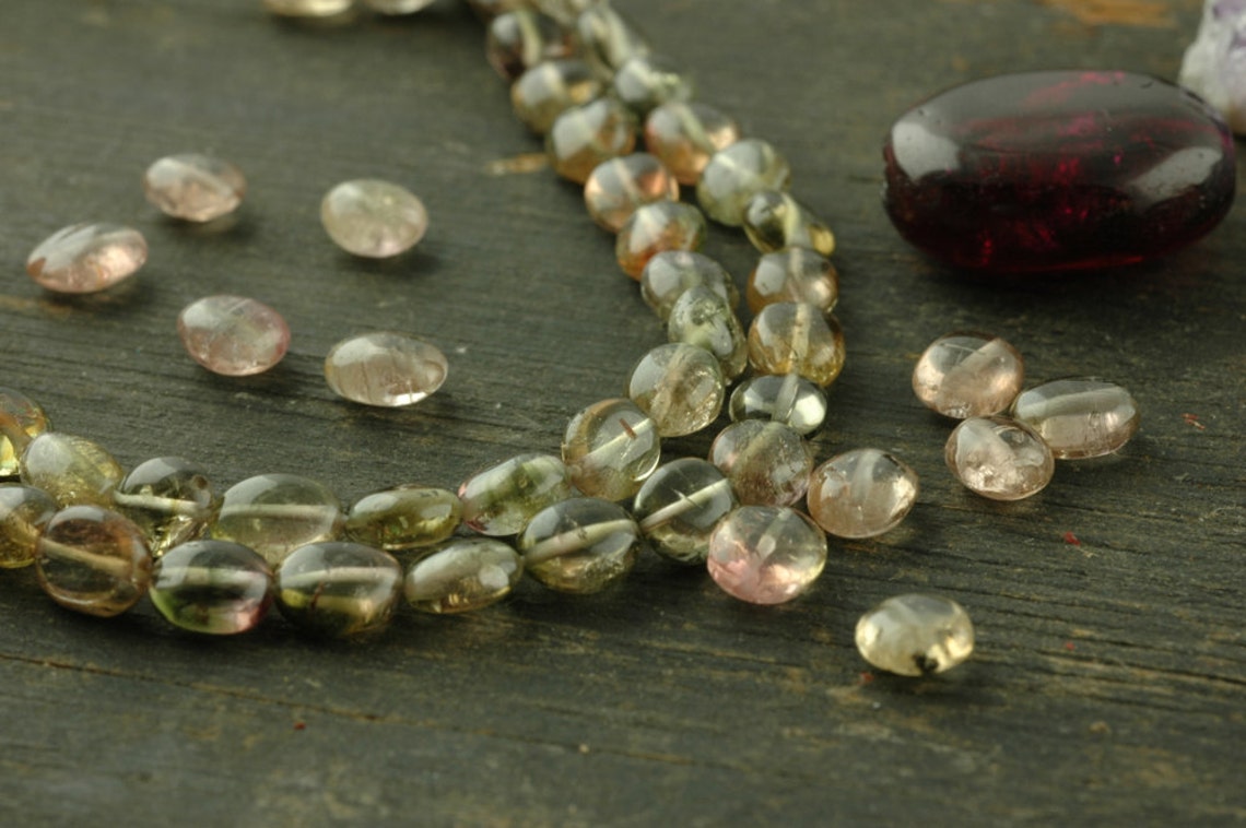 Gazing Pond: Tourmaline Smooth Pebble Beads 10 Beads 5x5mm - Etsy