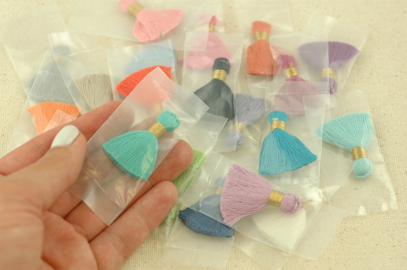 Mini Jewelry Tassels With SILVER Binding Handmade 1.25 - Etsy