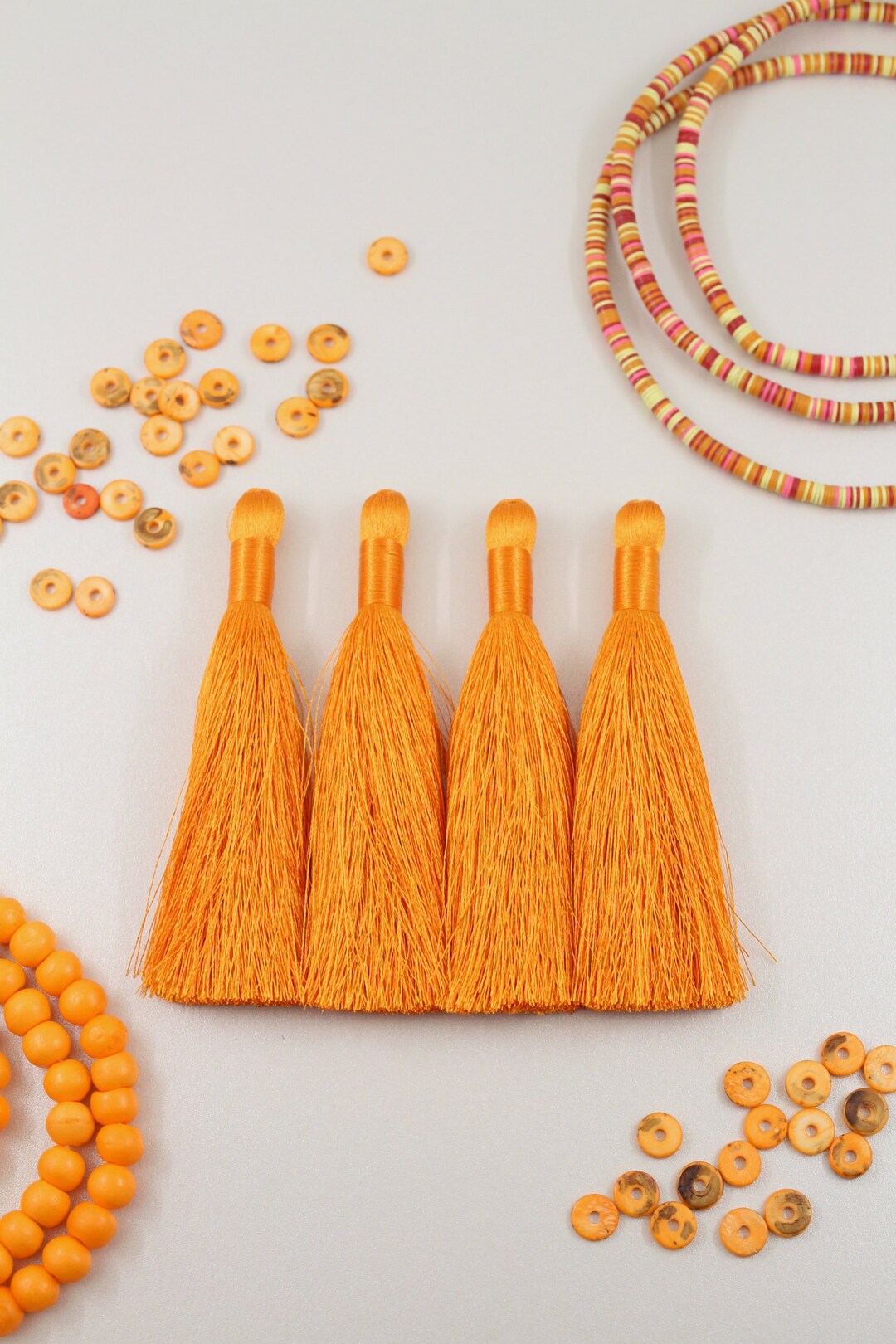 Silky Luxe Tassels: Orange 3.5" Silky Jewelry Making Tassel, Mango ...